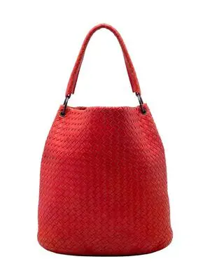 Bottega Veneta 2012-2026 Nappa Intrecciato Bucket Bag - Red