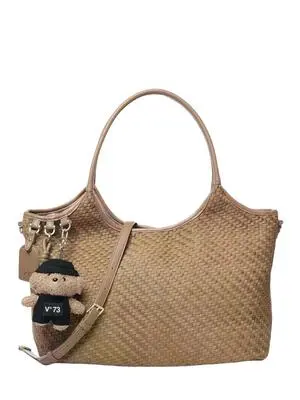V°73 Zelda Woven-effect Shoulder Bag - Neutrals