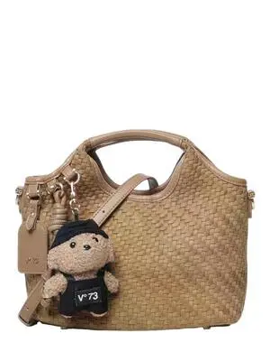 V°73 Zelda Woven-effect Shoulder Bag - Neutrals