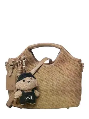 V°73 Zelda Woven-effect Shoulder Bag - Neutrals