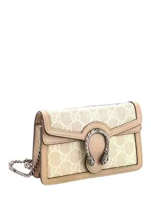 Gucci Dionysus Bag Gg Coated Canvas With Leather Super Mini Crossbody Bag - Neutrals