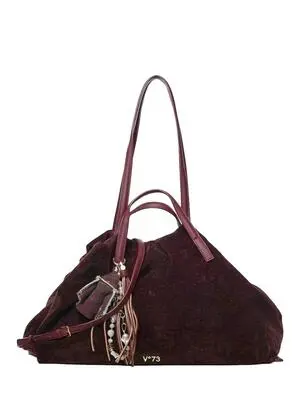 V°73 Fringe-charm Logo-plaque Shoulder Bag - Red