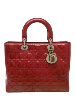 Dior 2012 Large Lady Cannage Tote Bag - Red