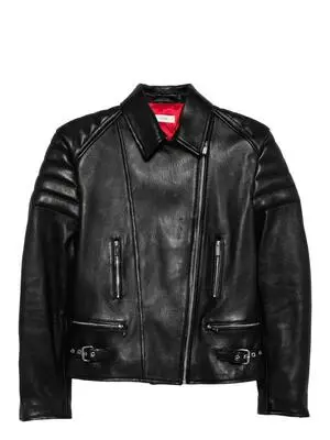 TOTEME Leather Biker Jacket - Black