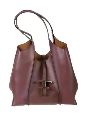 TOD'S T Timeless Leather Tote Bag Red