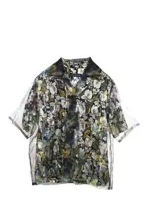 LOUIS VUITTON 2020s Layered Floral-pattern Aloha Shirt - Black