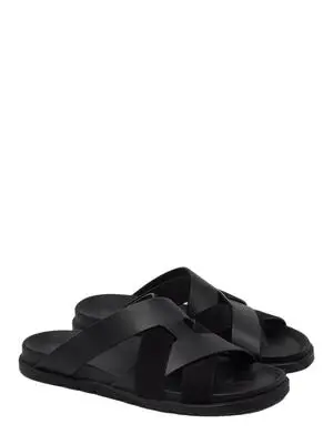 Hermès Kazimir Leather Suede Sandals - Black