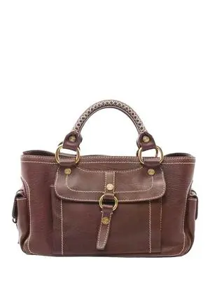 Celine 2000s Boogie Leather Tote Bag - Brown