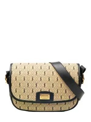 SAINT LAURENT 2019 Medium Canvas Monogram All Over Crossbody Bag