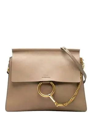 Chloé 2002-2026 Medium Leather Faye Crossbody Bag - Brown