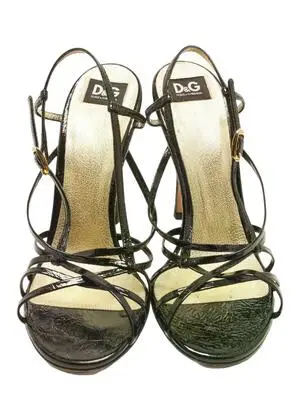 DOLCE & GABBANA Patent Leather Slingback Sandals