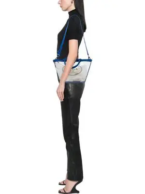 Prada 2013-2026 Pvc Canapa Logo Tote Satchel - Blue