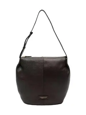 THE BRIDGE Grainy Leather Shoulder Bag Brown