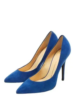 GIUSEPPE ZANOTTI Pointed-toe Suede Pumps - Blue