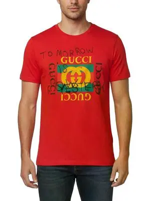 Gucci Printed Jersey T-shirt - Red
