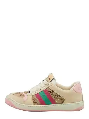 Gucci Screener Nubuck-leather Sneakers Neutrals