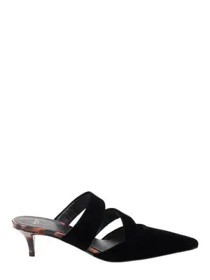 Balmain Mule In Pelle Con Tacco - Black