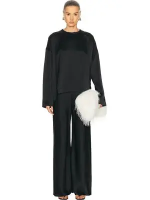 TOTEME Boxy Satin Top - Black