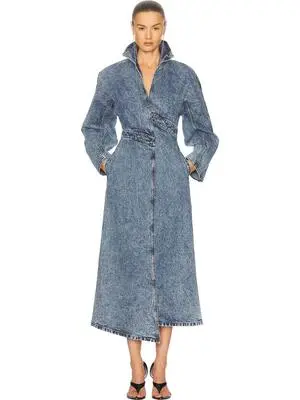 Alaïa Spiral Trench Coat - Blue