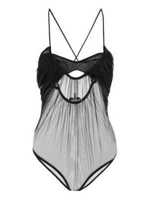 NENSI DOJAKA Cutout Tulle Bodysuit
