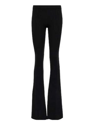 VERSACE Ribbed-knit Wool-blend Flared Pants