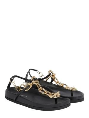 PACO RABANNE XL Link Leather Thong Sandals