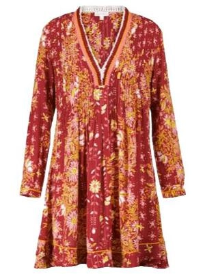 POUPETTE ST BARTH Ola Fringed Printed Minidress