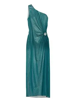 OSEREE Lamé One-shoulder Midi Dress