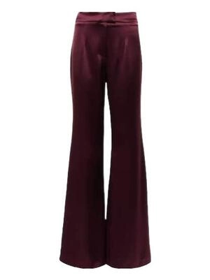 Galvan High-rise Satin Flared Pants - Black