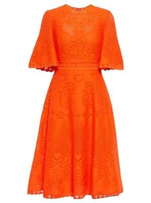 VALENTINO Cotton Lace Midi Dress