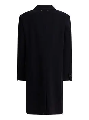 GOLDEN GOOSE Virgin Wool Blend Long Overcoat - Blue