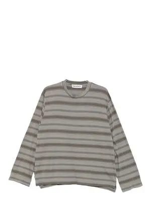 Our Legacy Our Legacy Sculpture Stripe Cotton T-Shirt For Men Beige