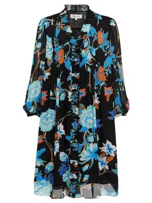 DIANE VON FURSTENBERG Pleated Floral Dress