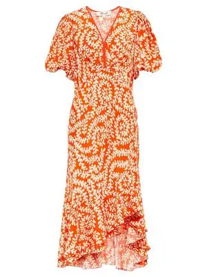 DIANE VON FURSTENBERG Madrid Printed Crepe Midi Dress