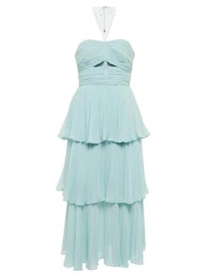 SELF-PORTRAIT Cutout Halterneck Midi Dress