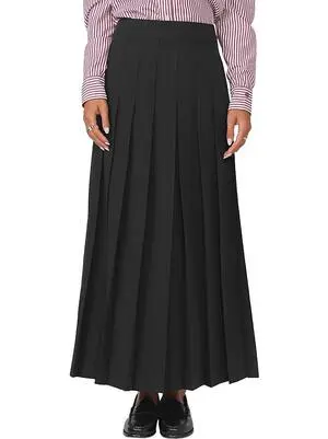 POINT Pleated Front Maxi Skirt Black
