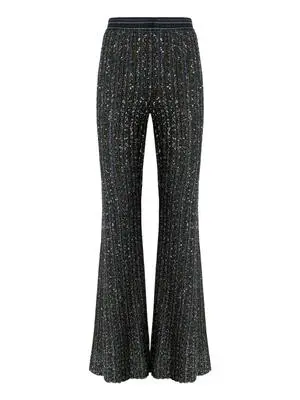 Missoni Sequin-embellished Striped Trousers - Black