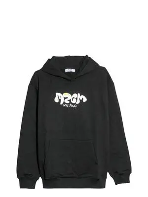 MSGM Hooded Logo Sweatshirt - Black