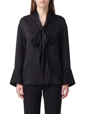 Balmain Slim Fit Silk Pussy-bow Shirt - Black