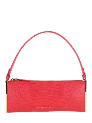Elisabetta Franchi Lizard-print Shoulder Bag With Metallic Profiles Red