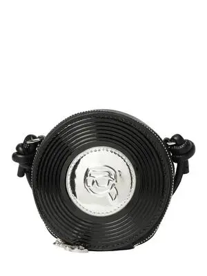 Karl Lagerfeld Mini Polyurethane Crossbody Bag With Bicolour Design - Black