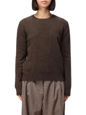 Max Mara Pure Yak Wool Crew-neck Jumper With Long Sleeves Brown