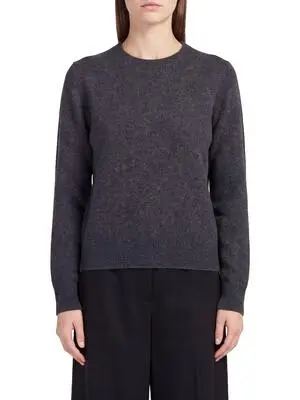 Max Mara Pure Yak Wool Crew-neck Jumper With Long Sleeves - Grey