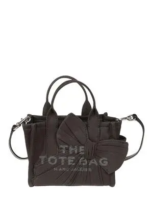 Marc Jacobs The Small Tote Bag Mini Tote In Canvas With Contrast Logo - Black