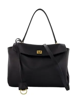 BALENCIAGA Large Rodeo Shoulder Bag In Calfskin With Turn-lock Closure