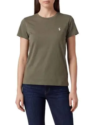 POLO RALPH LAUREN Crewneck Cotton T-shirt With Contrast Pony Logo