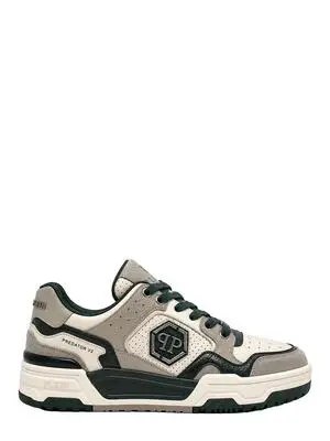 Philipp Plein Predator V2 Low-top Leather Trainers With Hexagon Logo Green