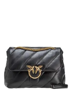 Pinko Classic Love Bag Puff In Quilted Nappa Leather With Love Birds Buckle - Black