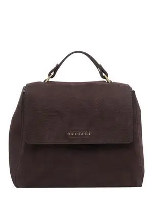 Orciani Sveva Hamme Leather Handbag With Removable Shoulder Strap - Red