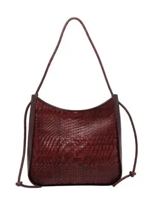 Dragon Diffusion Woven Leather Tote Bag With Single Handle - Red